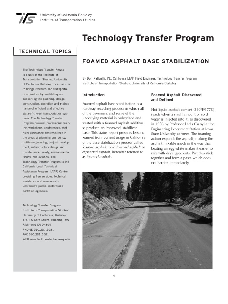 Foamed Asphalt Base Stabilization | Road Surface | Asphalt