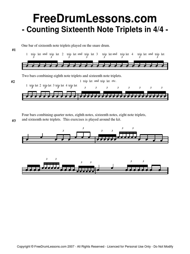 05 - Counting Sixteenth Note Triplets.pdf | Media Freedom | Musicology