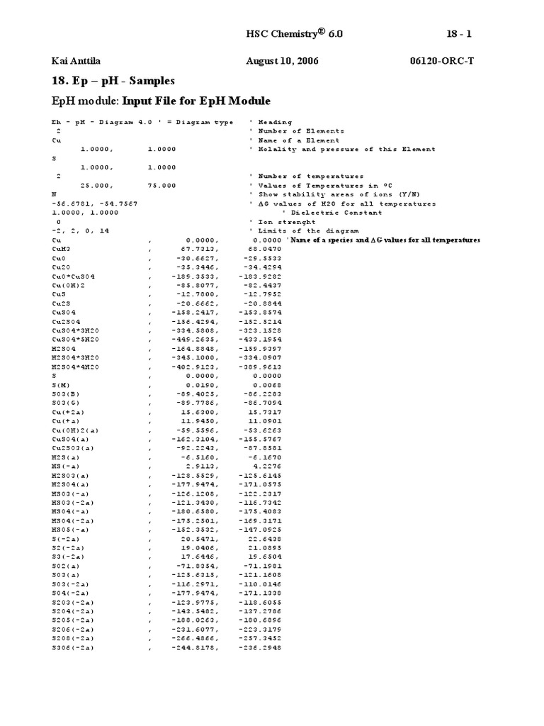 Ep - PH - Samples Eph Module: Input File For Eph Module: Kai Anttila ...