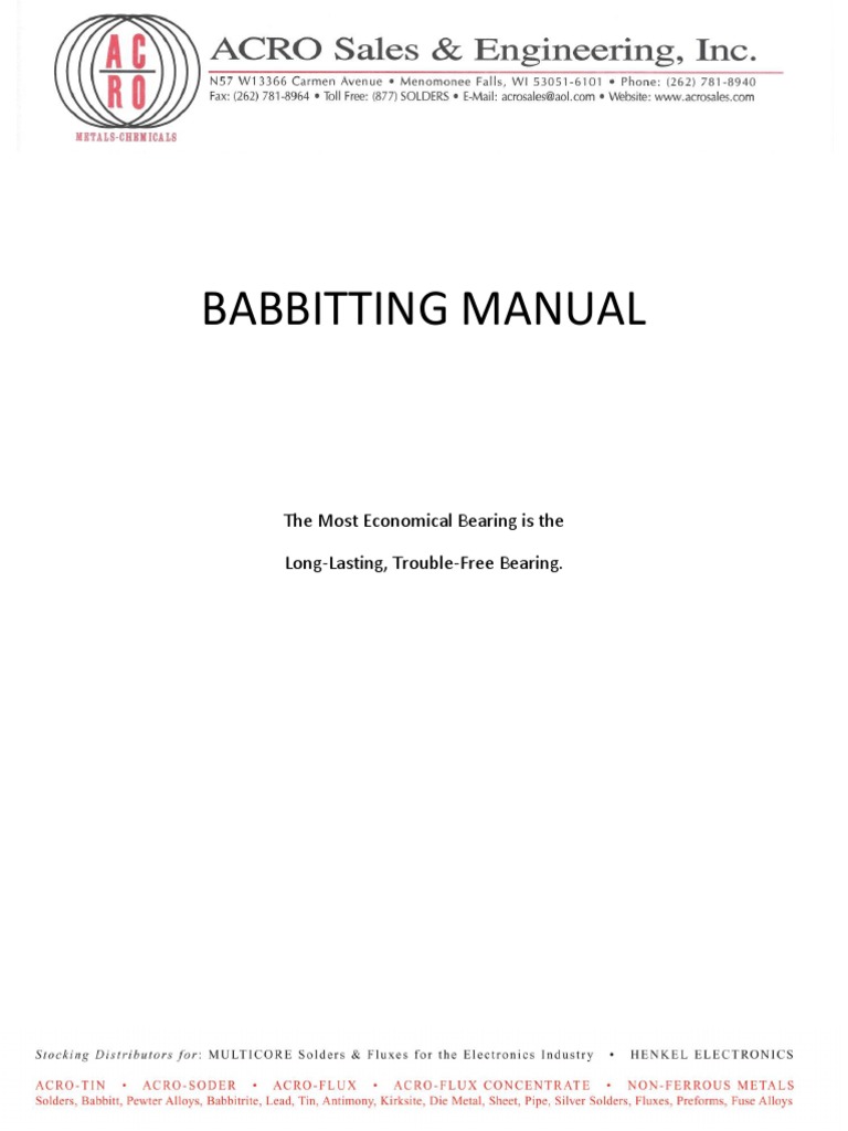 Babbitting Process and Techniques Guide | PDF | Bearing (Mechanical ...