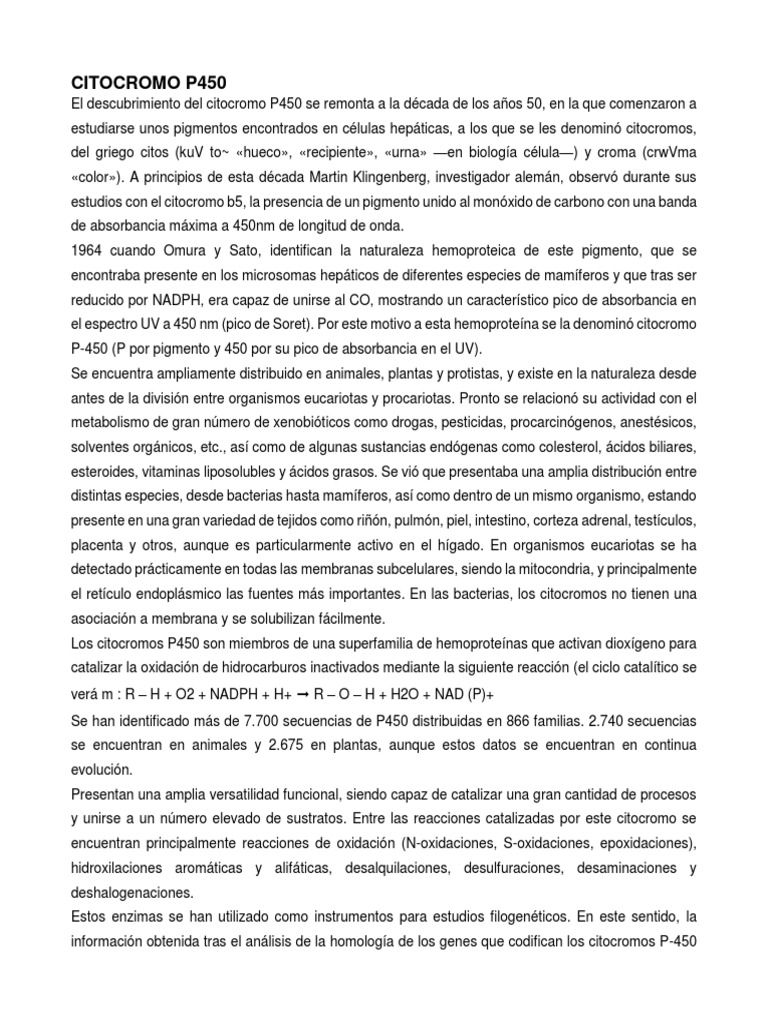 citocromo p450 | Citocromo P450 | Enzima