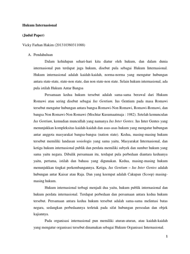 Paper Hukum Internasional | PDF
