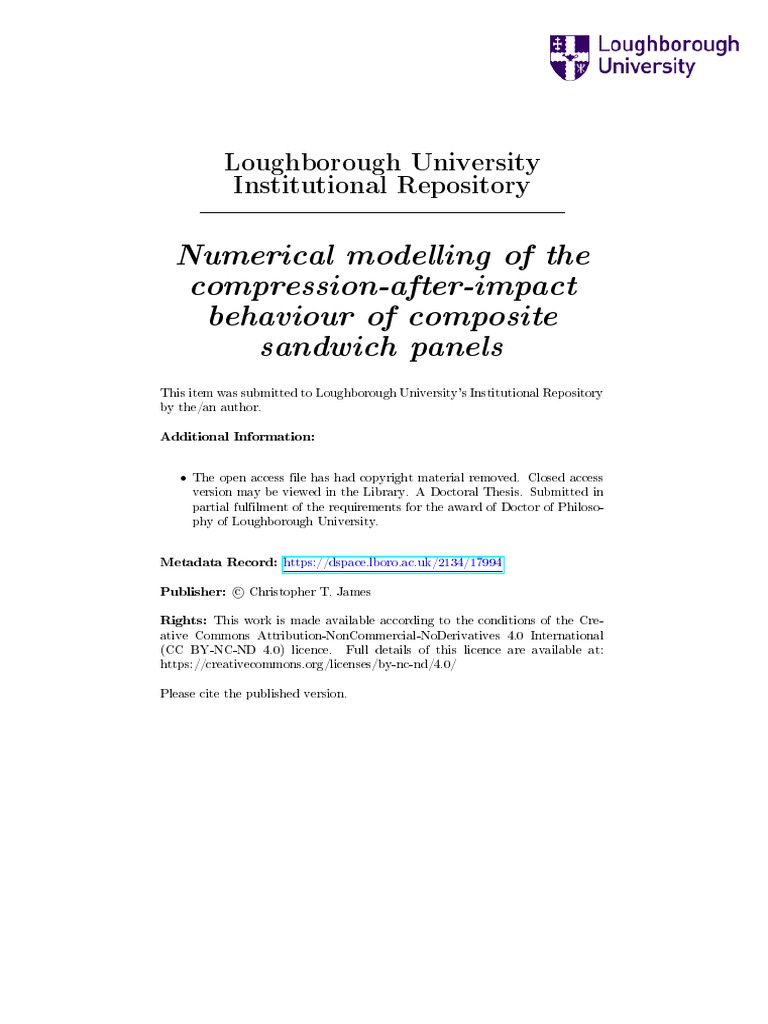 Numerical Modelling of The Compression-After-Impact Behavior of The ...