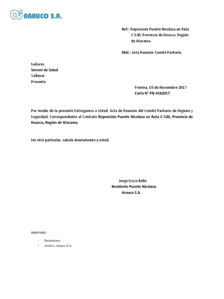 Carta de Comite Paritario | PDF Carta de Comite Paritario | PDF