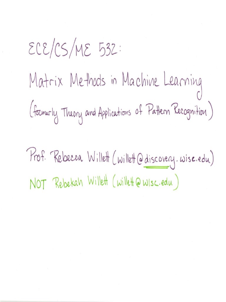 1-Matrix Methods in Machine Learning | PDF
