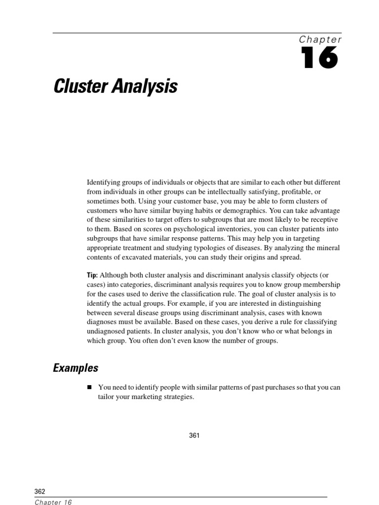 Cluster Analysis | PDF