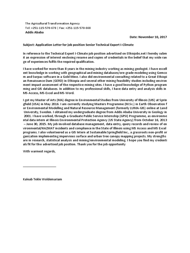 ATA Application Letter | PDF