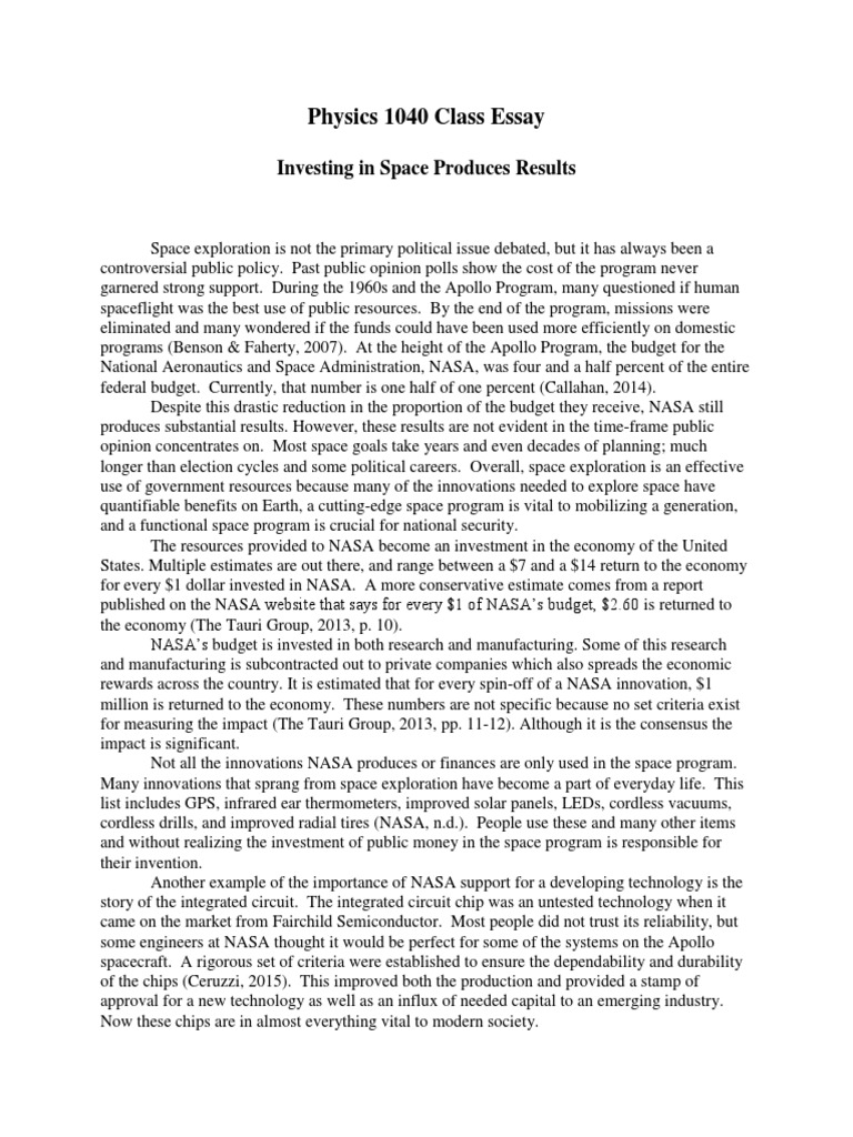 Astronomy Class Essay Draft | PDF | Nasa | Apollo Program