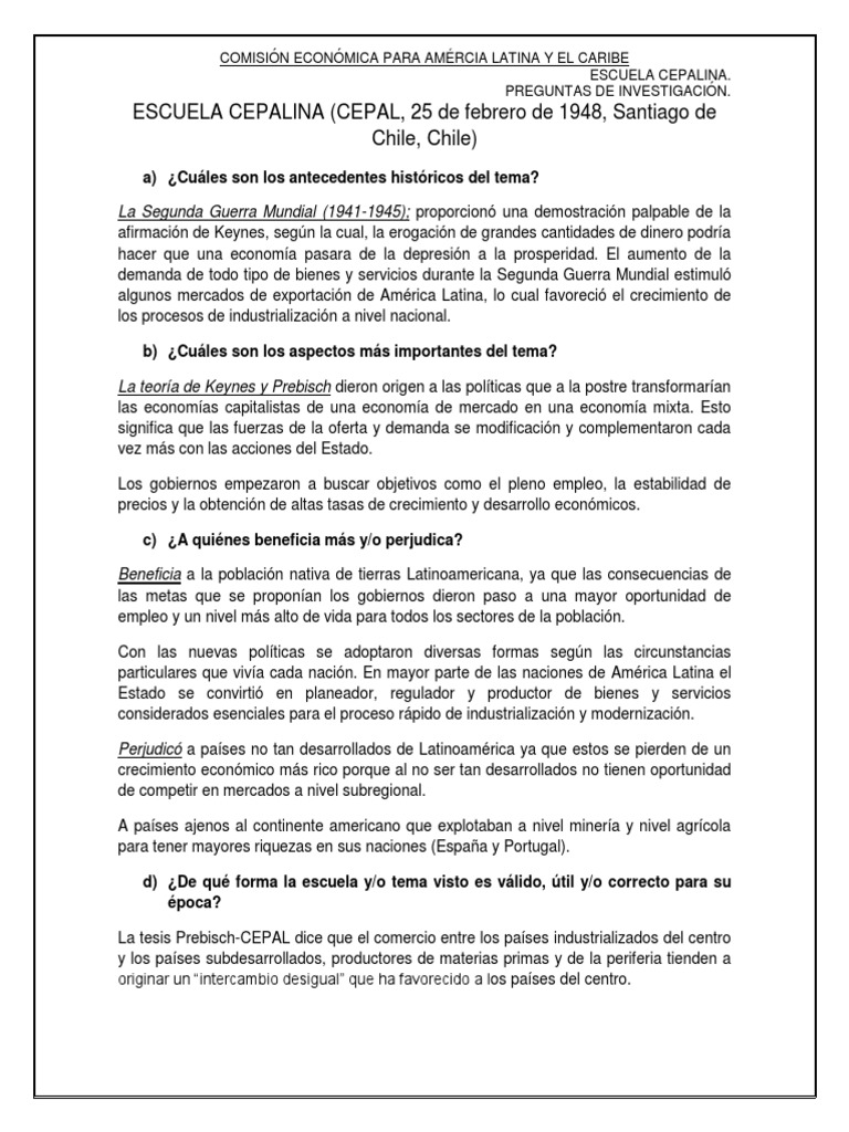 Escuela Cepalina | PDF | America latina | Américas