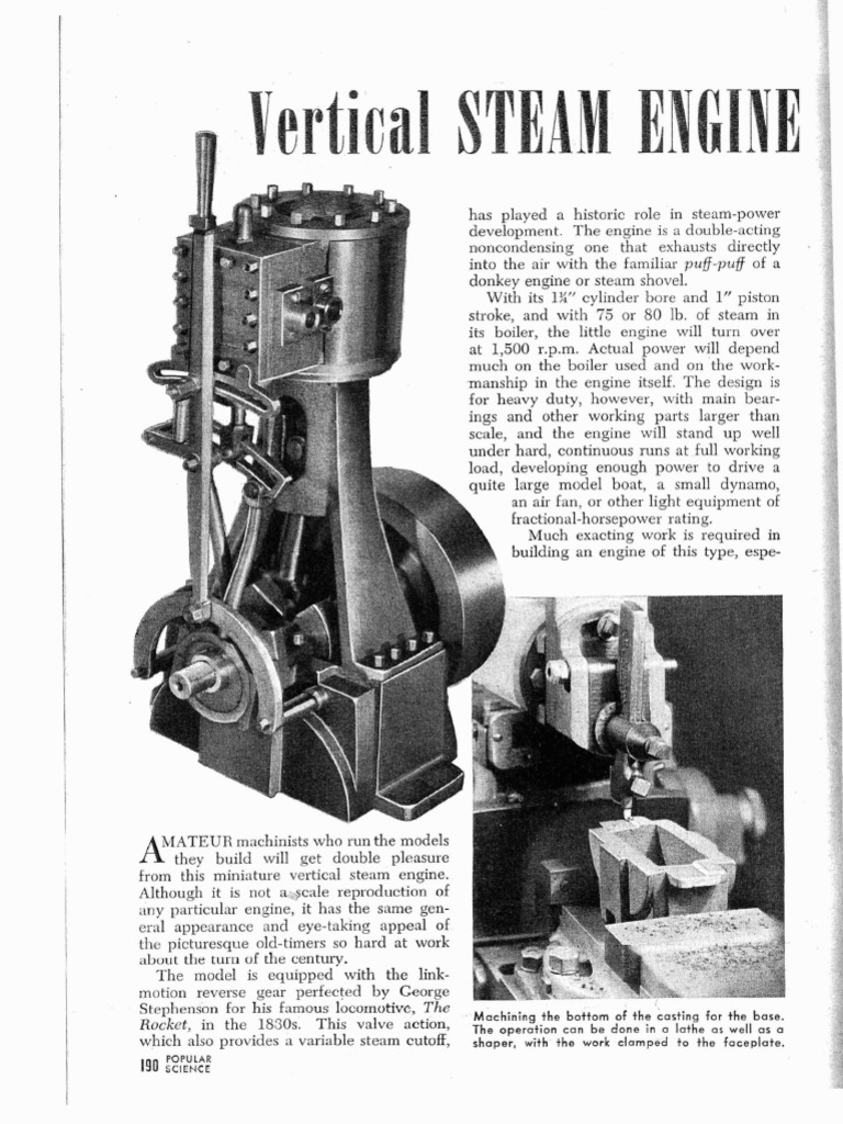Steam Engine Plans | PDF | Drill | Screw