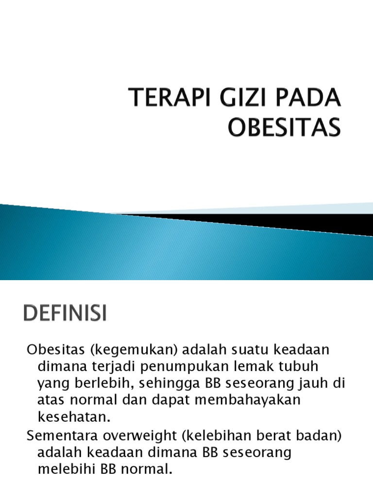 Terapi Gizi Pada Obesitas | PDF