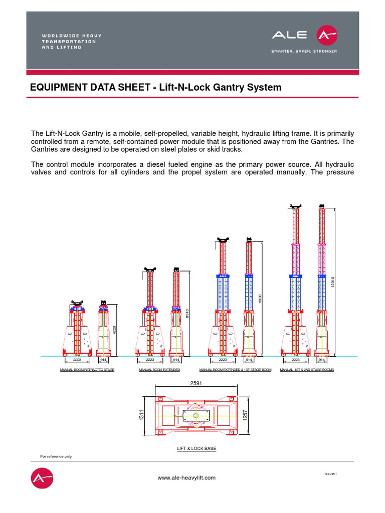 Equipment Data Sheet Lift N Lock | Elevator | Mechanical Engineering