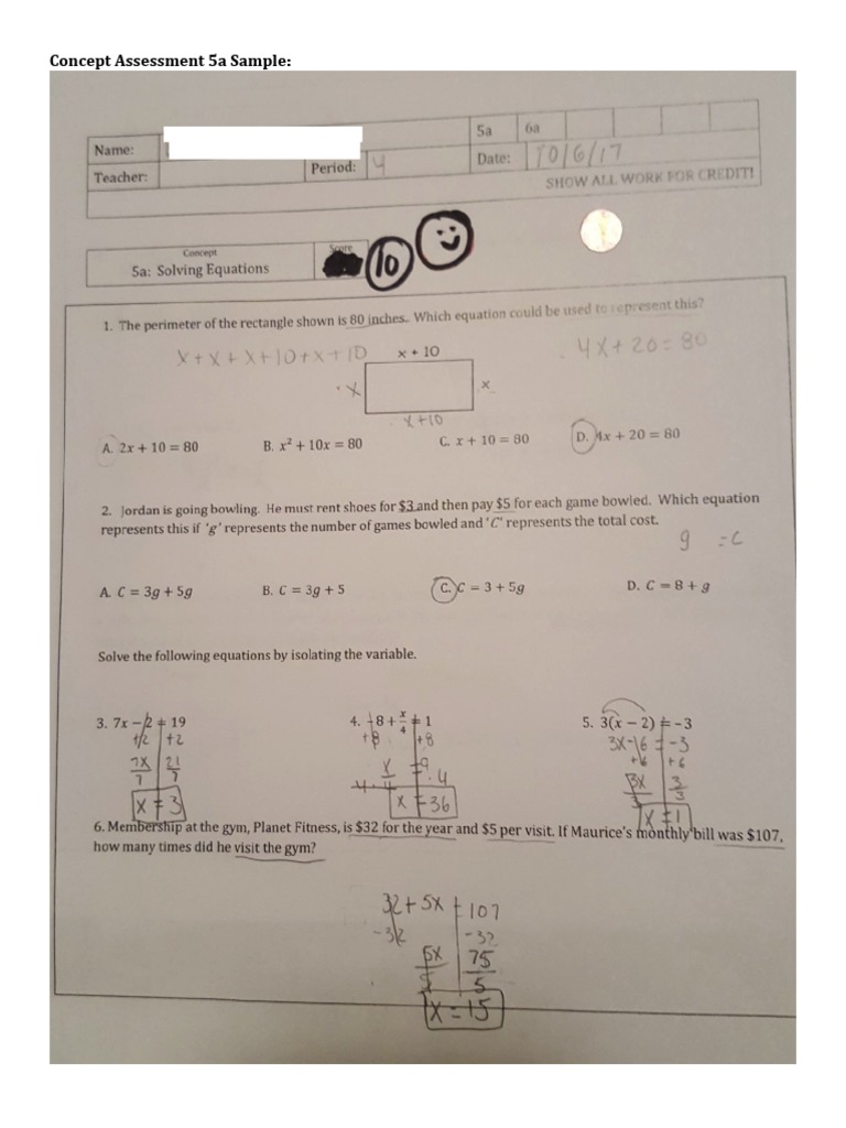 Concept Assessment Samples | PDF