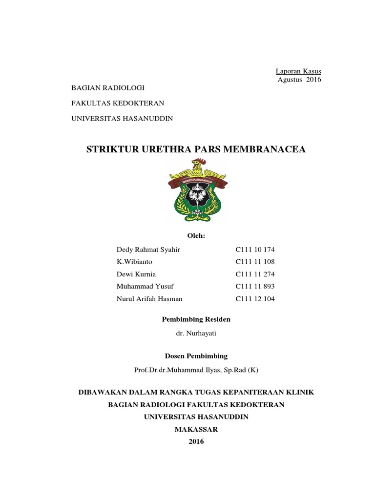 Striktur Urethra: Laporan Kasus Radiologi | PDF