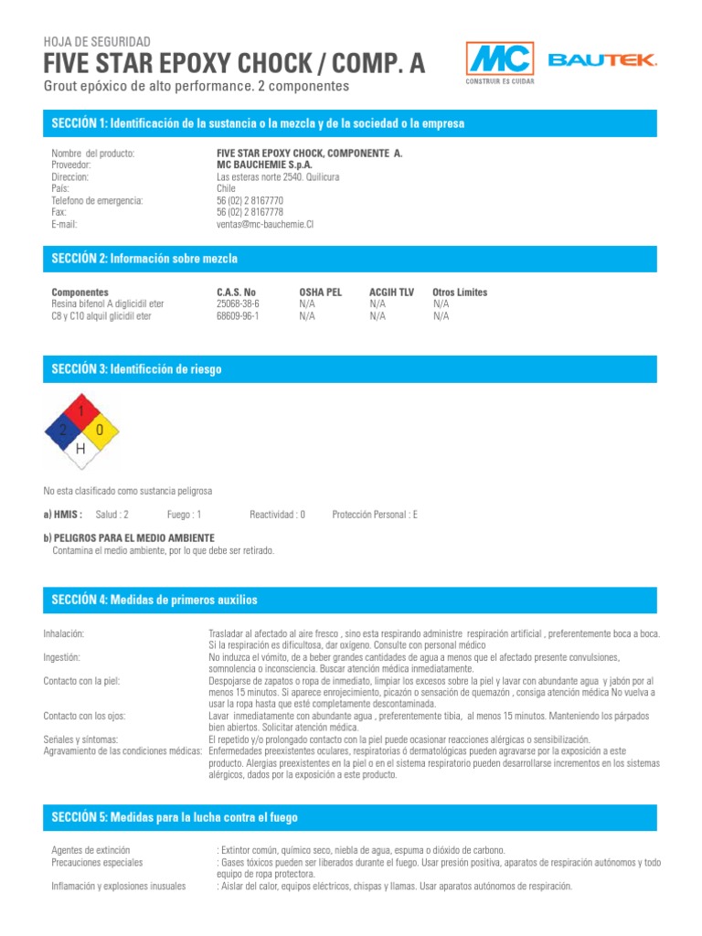HDS FS Epoxy Chock | PDF | Alergia | Agua