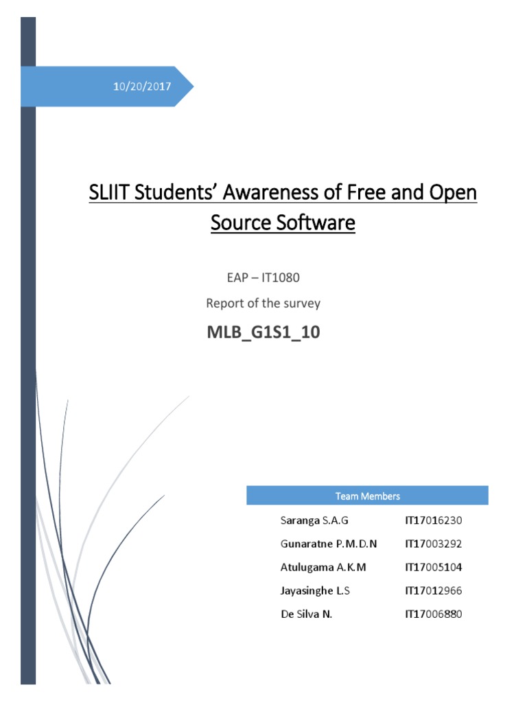SLIIT Students' Awareness of Free and Open Source Software: MLB - G1S1 - 10 | PDF | Free ...
