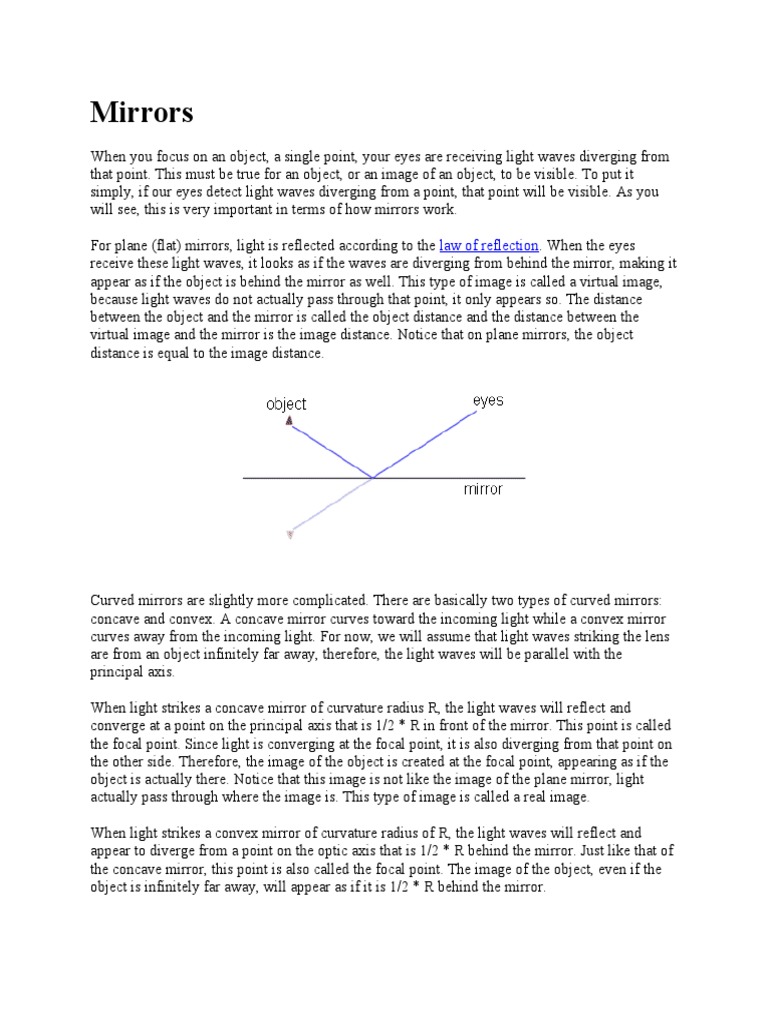 The Physics of Mirrors and Lenses: A Comprehensive Explanation of the ...
