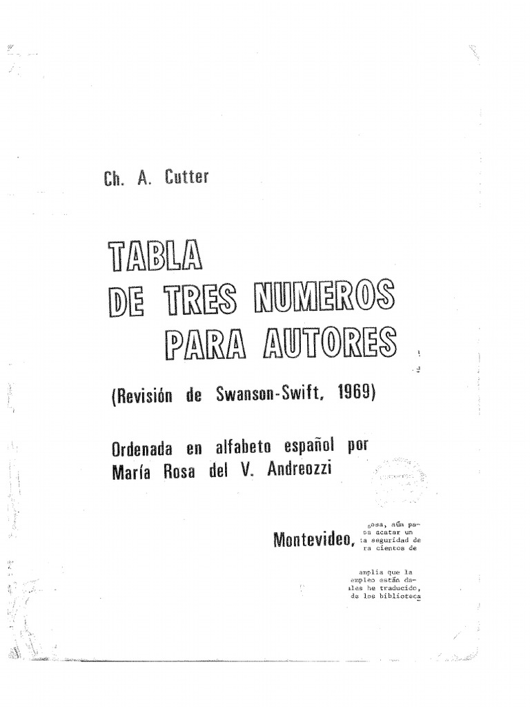 Tabla de Cutter-Intro | PDF