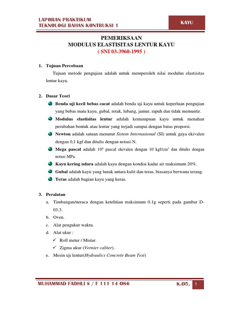 B4.05 Elastisitas Kayu | PDF