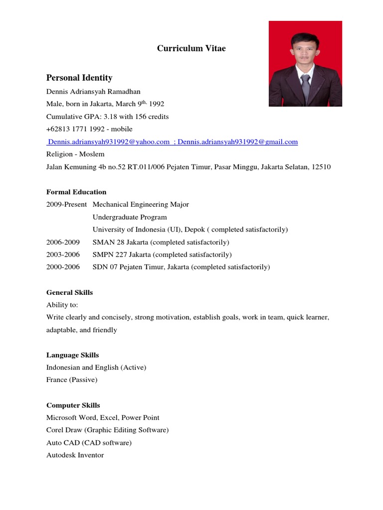 CV Dennis | PDF | User Interface | Jakarta