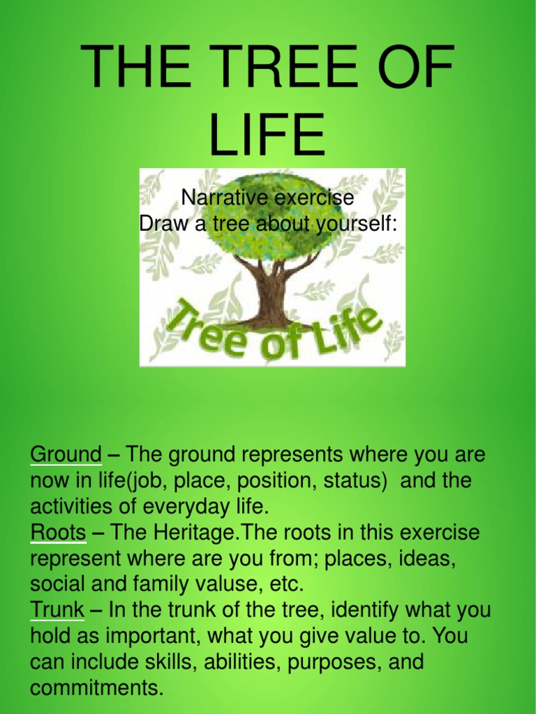 The Tree of Life: Narrative Exercise Draw A Tree About Yourself | PDF