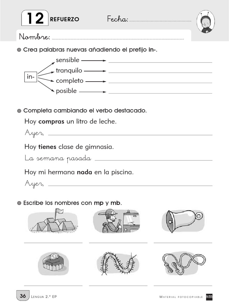 Ejercicios de mp y mb para primaria | PDF