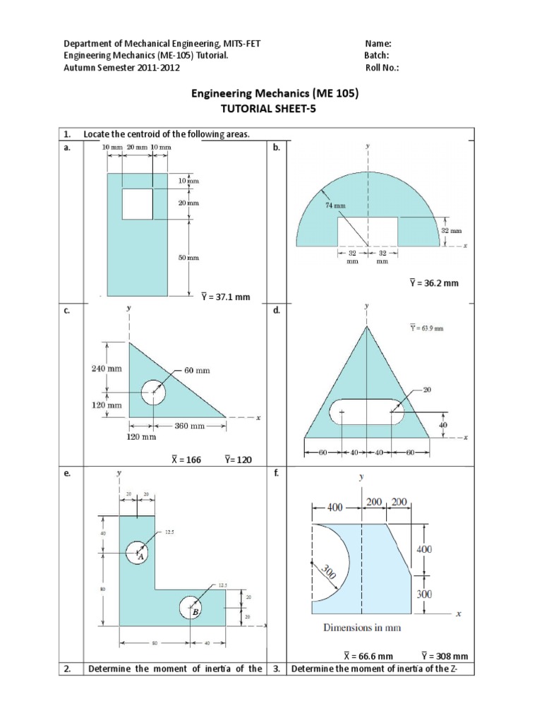 Engineering Mechanics Tutorial | PDF