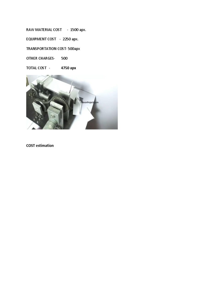 Raw Material Cost of PC Machine | PDF