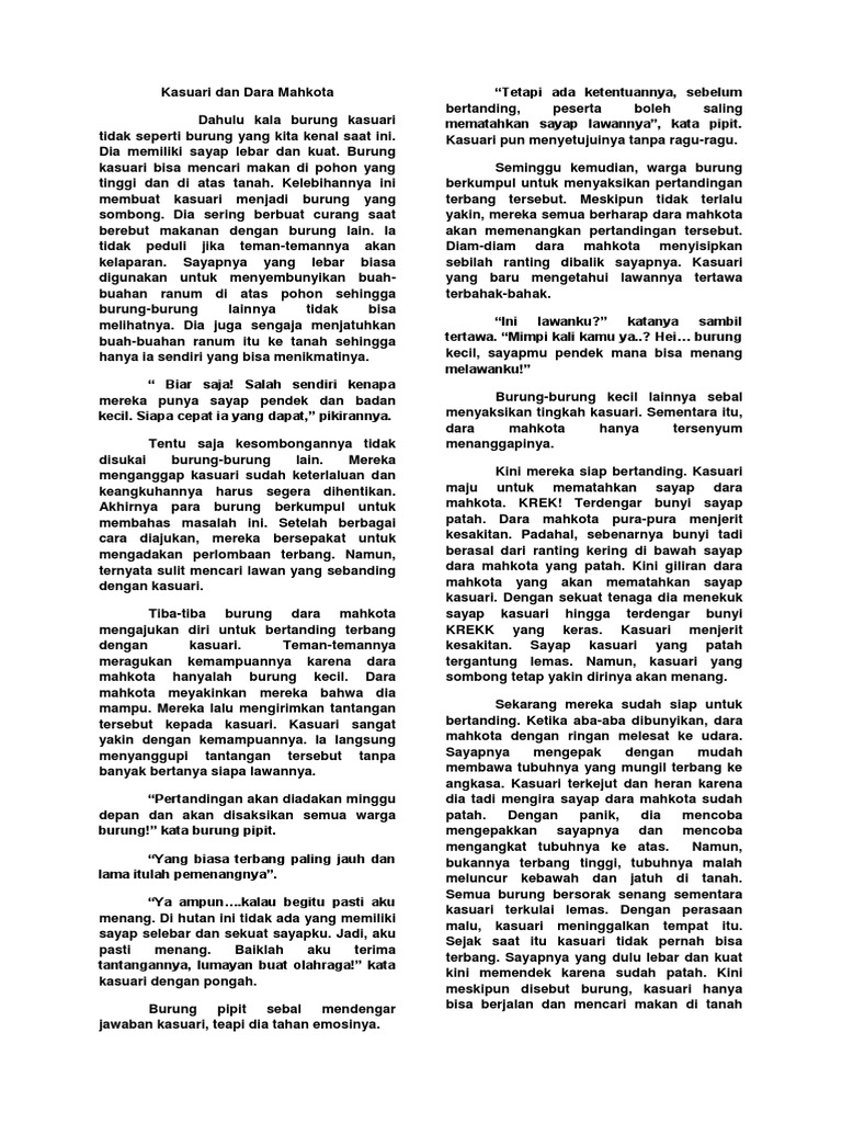 Kasuari Dan Dara Mahkota | PDF