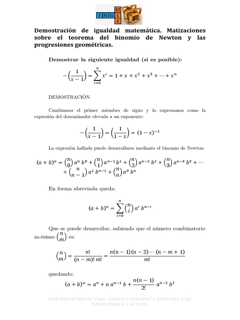Demostración de Igualdad Matemática | PDF | infinito | Prueba matemática