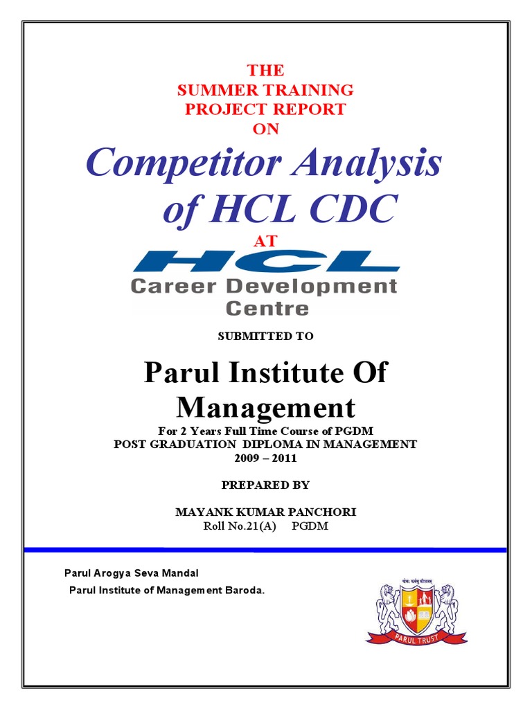 Competitor Analysis of HCL CDC Report | PDF | Business | Databases