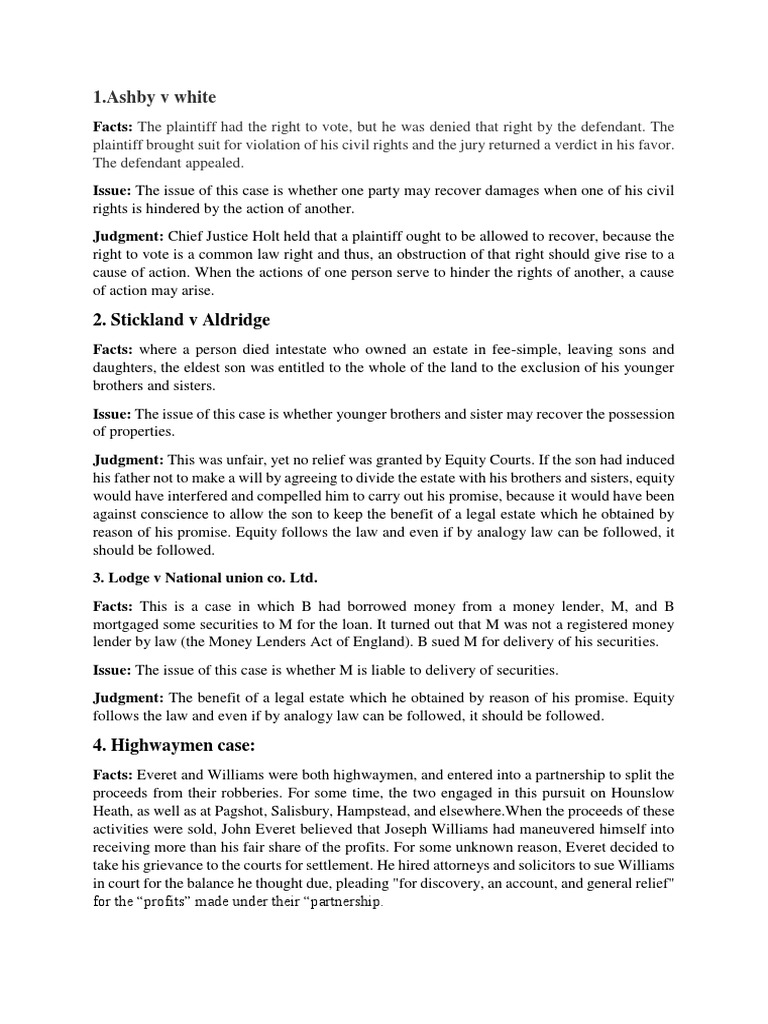 Case Diary | PDF | Fee Simple | Equity (Law)