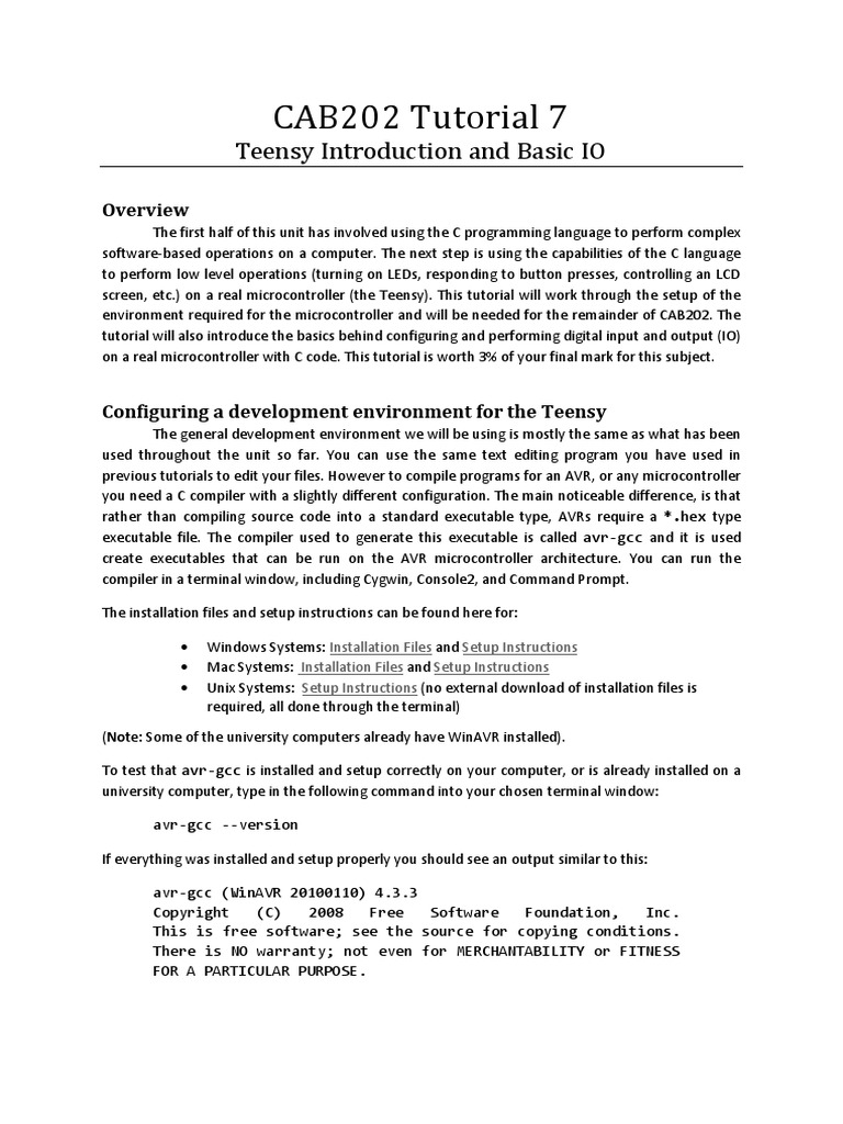 CAB202 Tutorial 7 - v2 PDF | PDF | Bit | C (Programming Language)