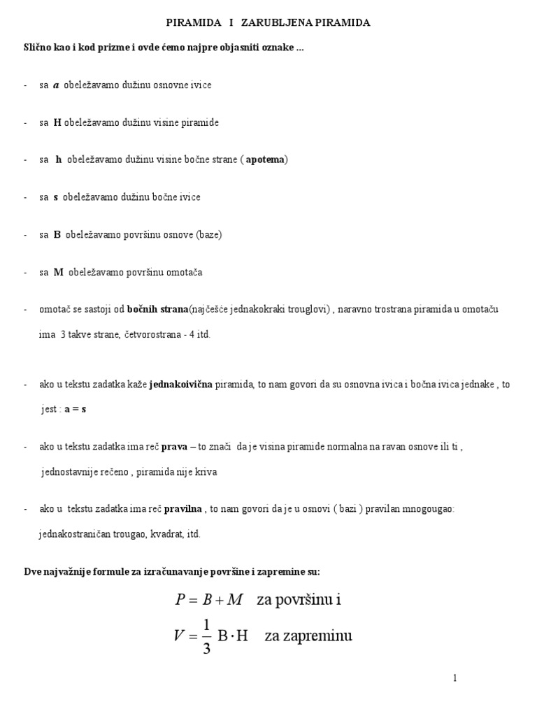 Piramida I Zarubljena Piramida | PDF