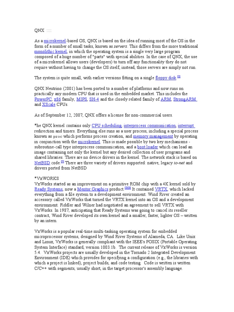 QNX Neutrino | Download Free PDF | Kernel (Operating System) | Operating System