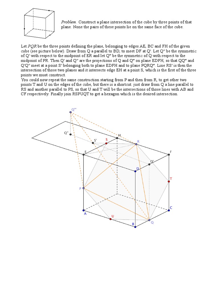 Cube Plane Intersection Construction | PDF