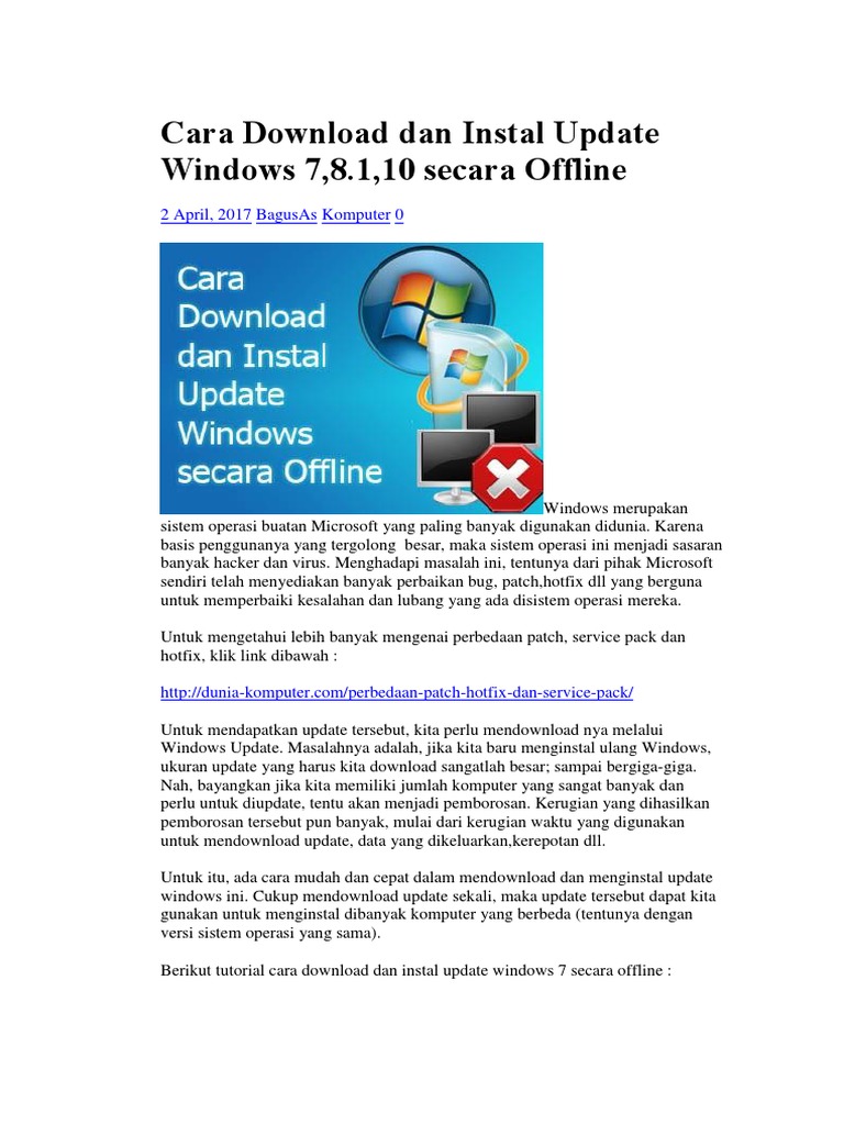 Panduan Update Windows 7 Secara Offline | PDF