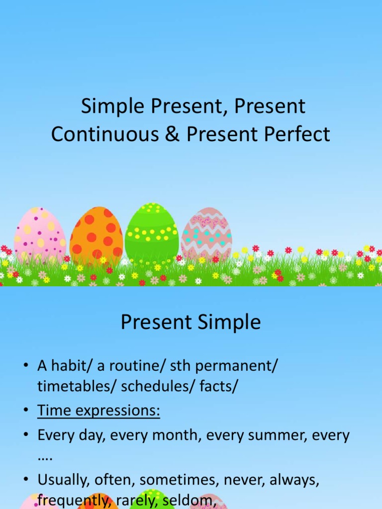 1 Simple Present Present Continuous Present | PDF | Syntax | Syntactic Relationships
