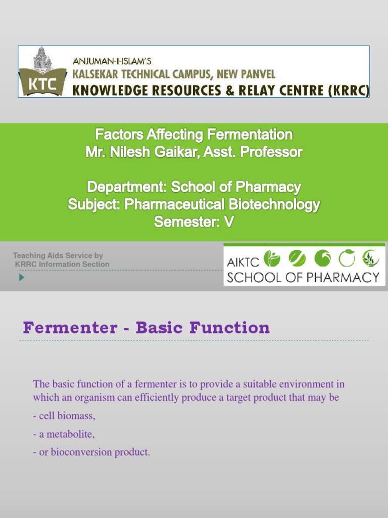 Factors Affecting Fermentation | PDF | Growth Medium | Fermentation