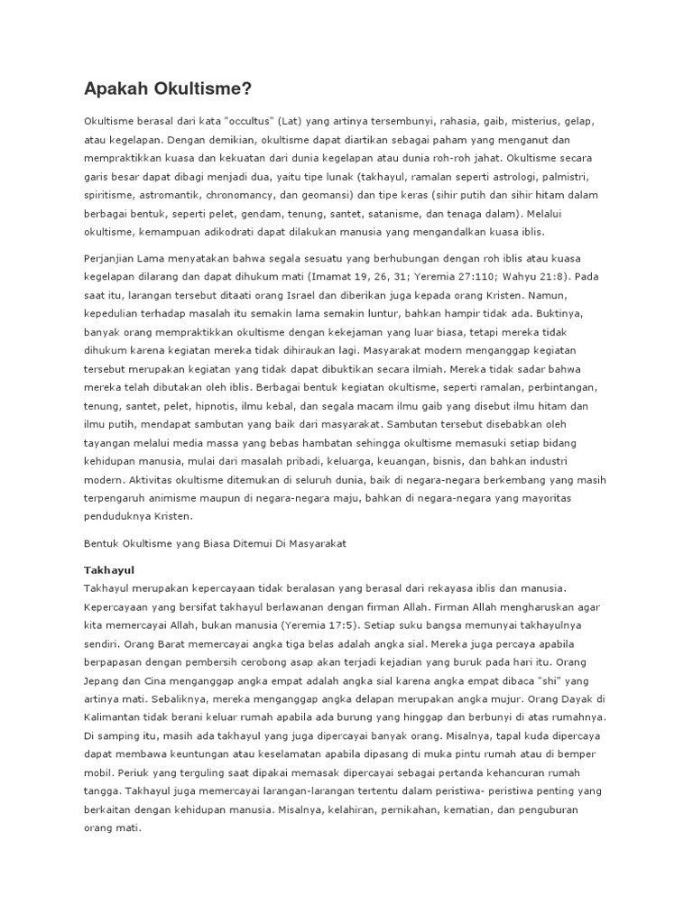 Apakah Okultisme | PDF