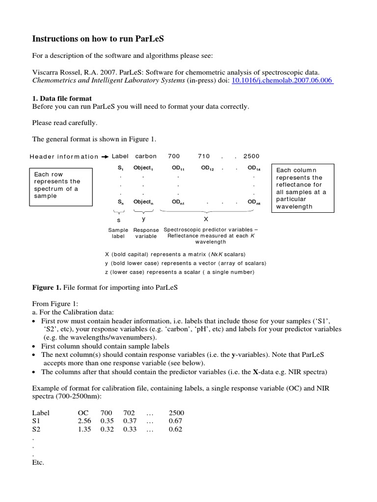 Instructions For ParLeS | PDF | Cross Validation (Statistics) | Principal Component Analysis