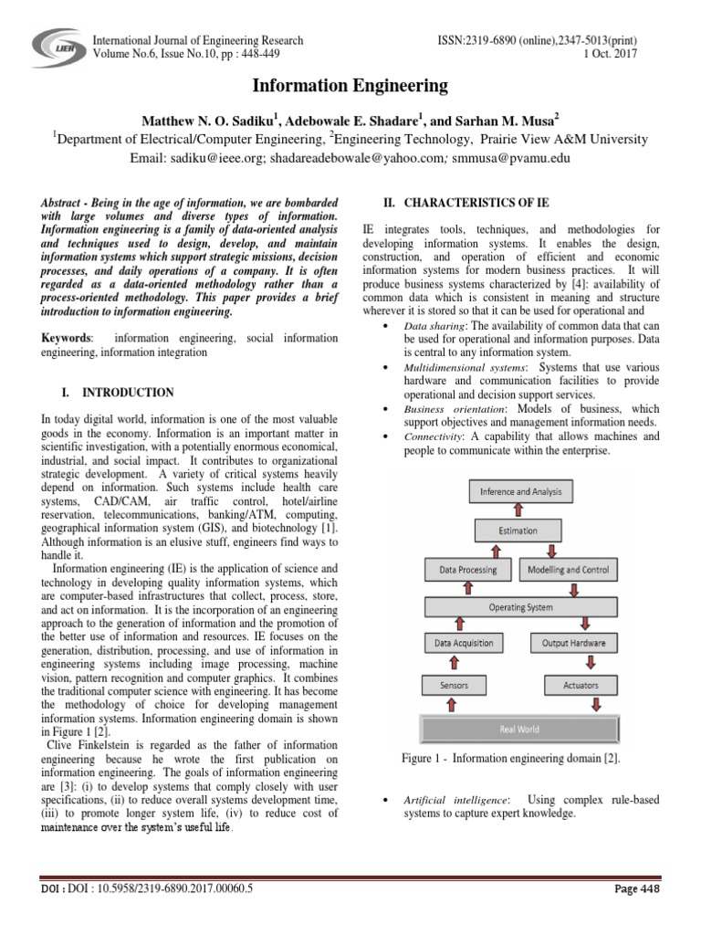 Information Engineering | PDF | Information System | Computer Science