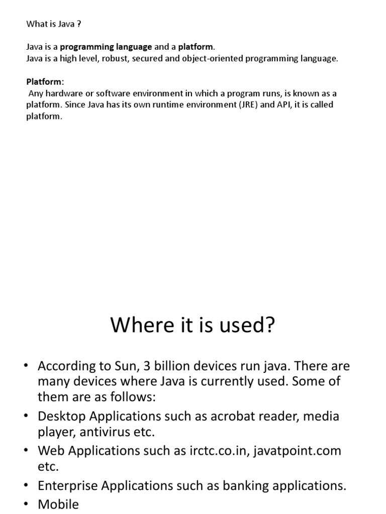 JAVA | PDF | Java Virtual Machine | Java Platform