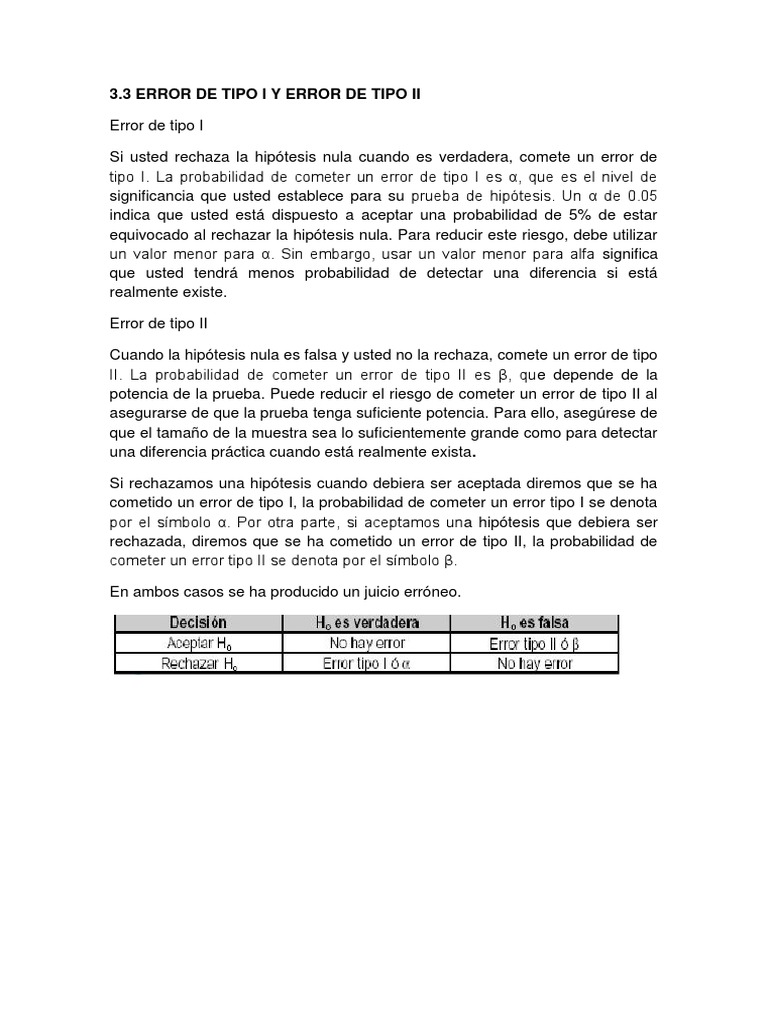 3 Error Tipo 1 y 2 | Errores tipo I y tipo II | Inferencia estadística