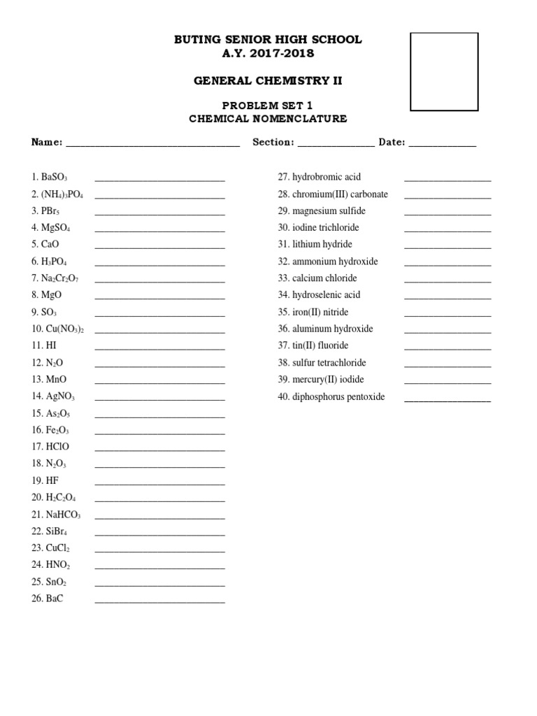 01 PS Chemical Nomenclature | PDF