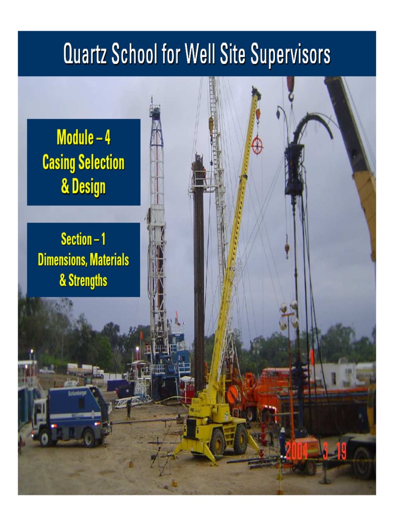 01 Casing Dimensions, Materials & Strengths | PDF | Casing (Borehole ...