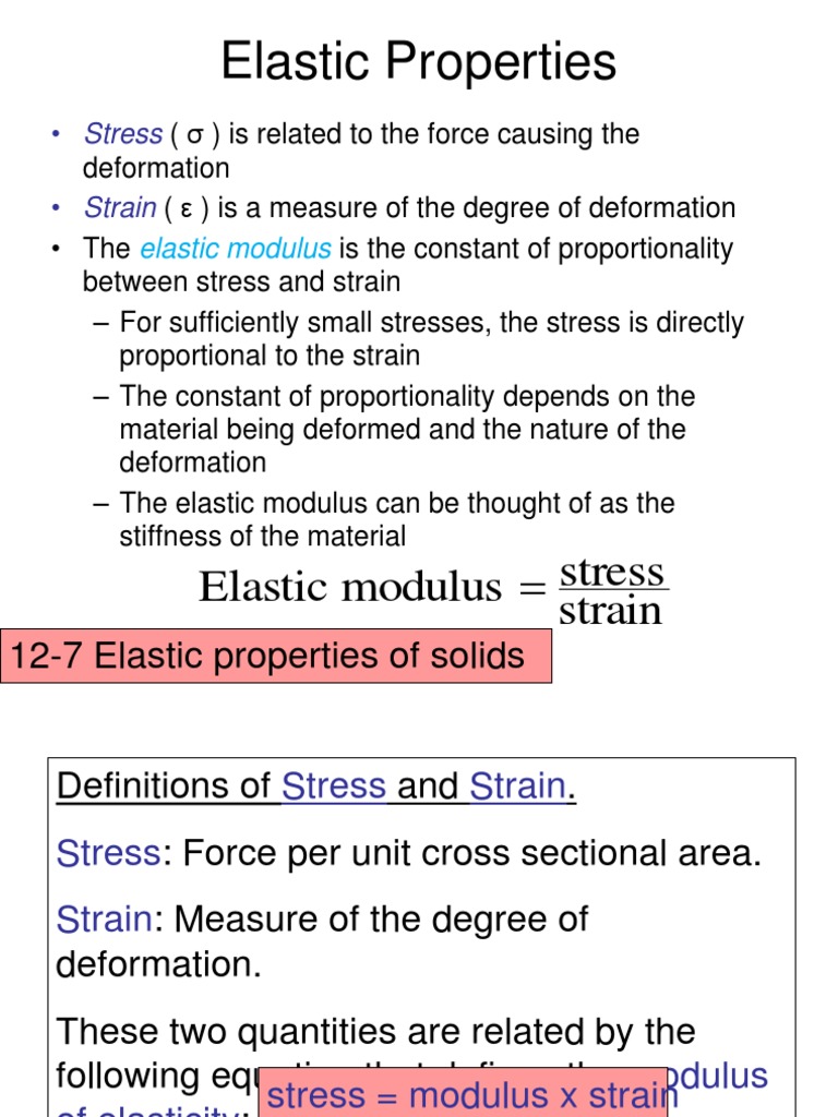Elastic Properties of Materials Explained | PDF | Elasticity (Physics ...