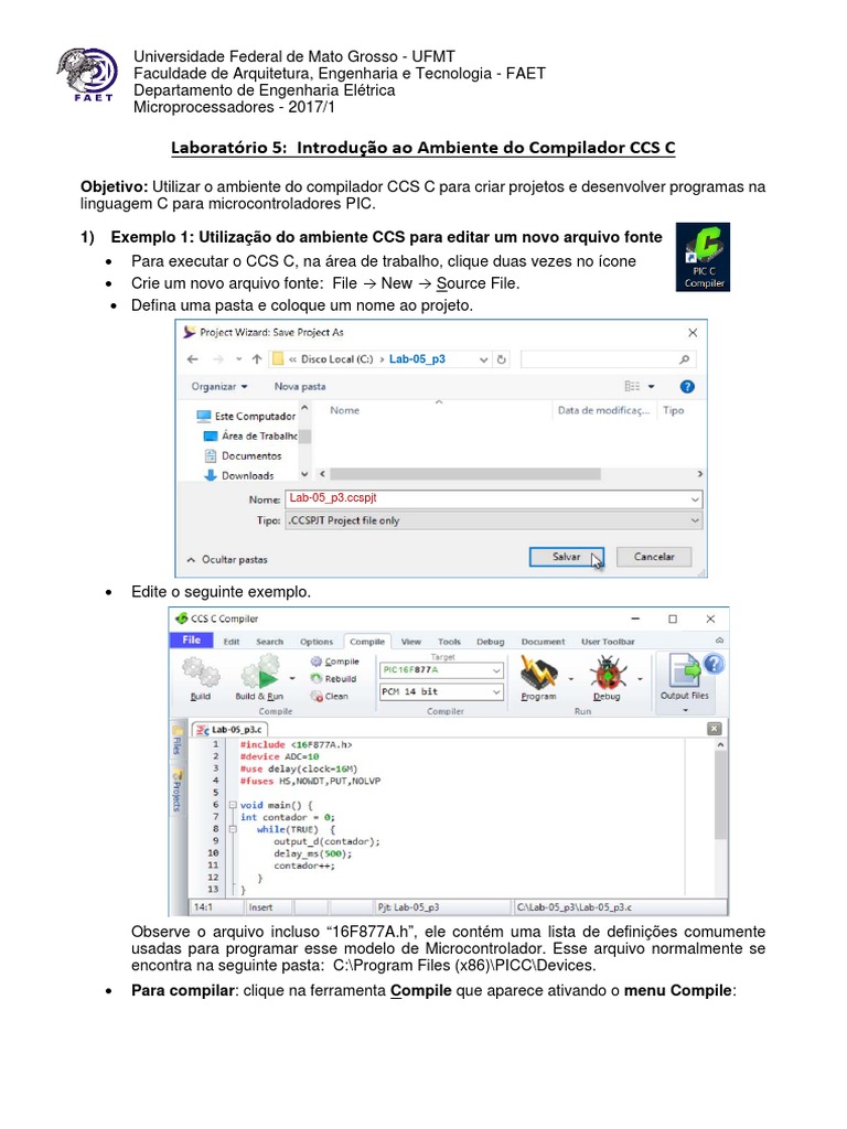 Introdução ao ambiente do compilador CCS C para desenvolvimento de ...