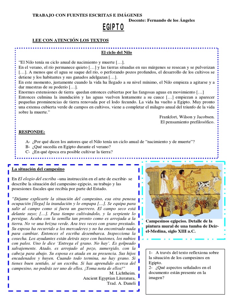 Ficha Egipto PDF | PDF | Nilo | Egipto