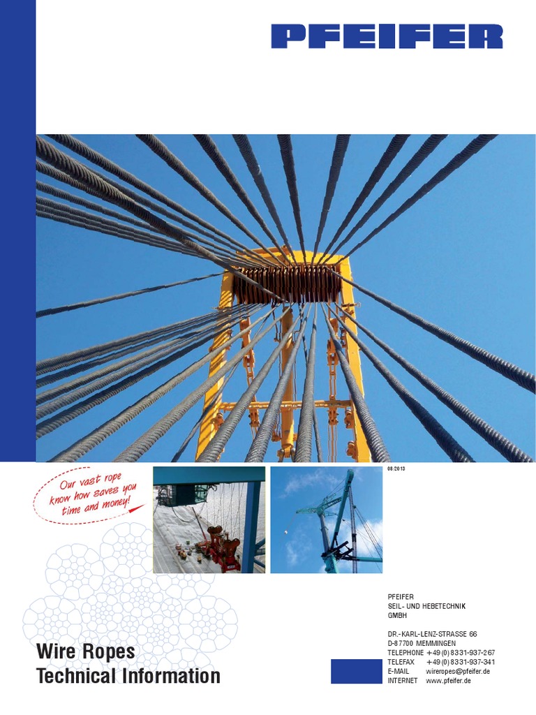 Pfeifer Wire Ropes Technical Information Brochure en | PDF | Rope | Wire